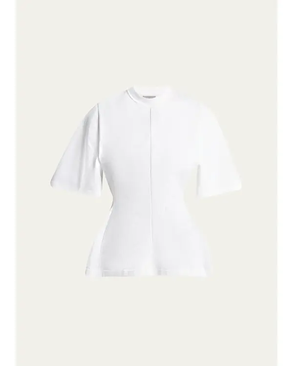 Balenciaga Very Heavy Jersey Peplum T-shirt - Bianco