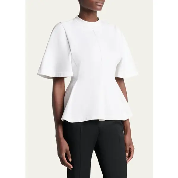 Balenciaga Very Heavy Jersey Peplum T-shirt