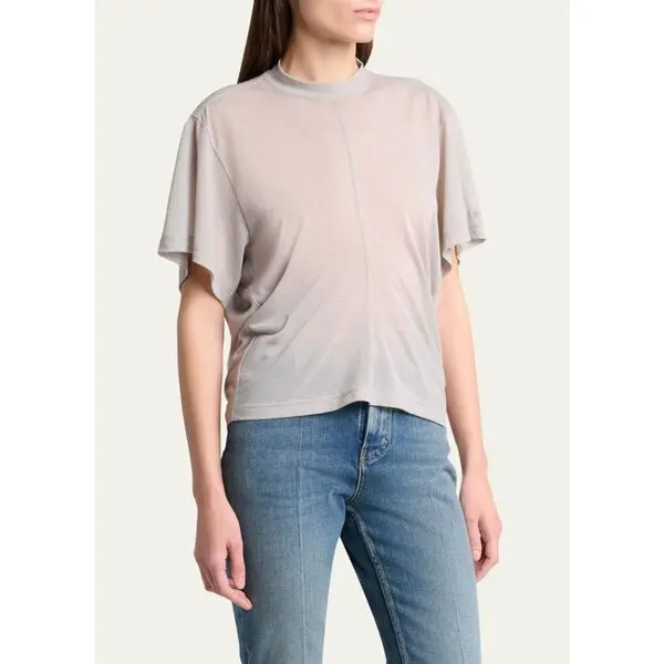 Balenciaga Transparent Jersey Draped T-shirt
