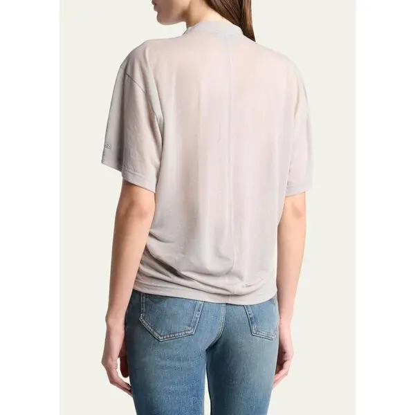 Balenciaga Transparent Jersey Draped T-shirt