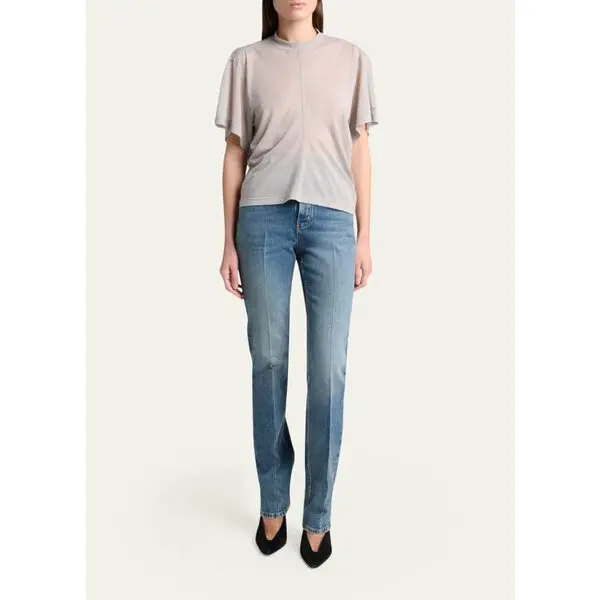 Balenciaga Transparent Jersey Draped T-shirt