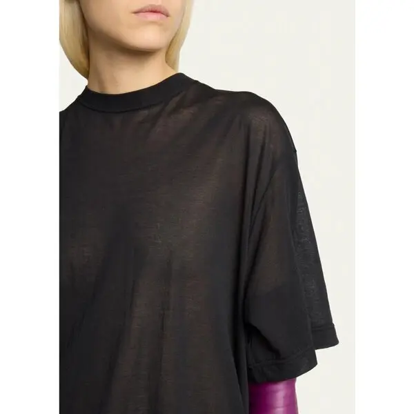 Balenciaga Transparent Jersey Short-sleeve Train T-shirt