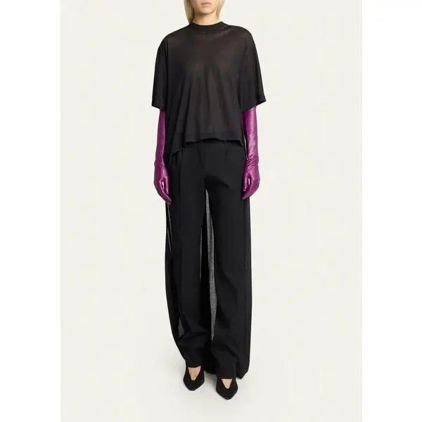 Balenciaga Transparent Jersey Short-sleeve Train T-shirt
