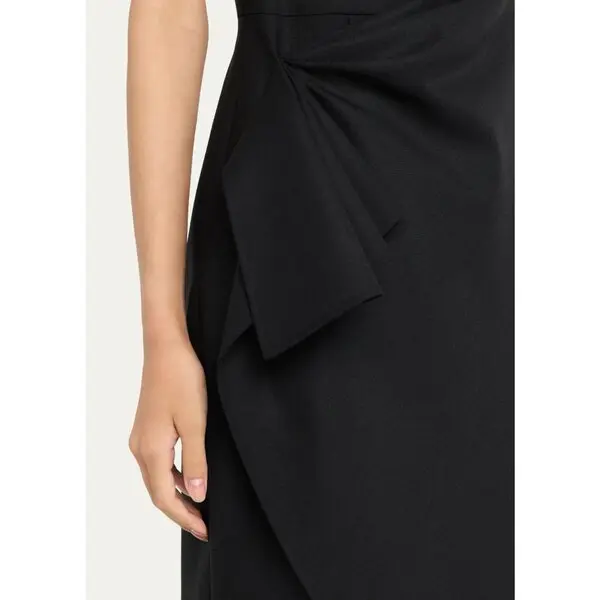 Oscar De La Renta Short-sleeve Draped Midi Dress