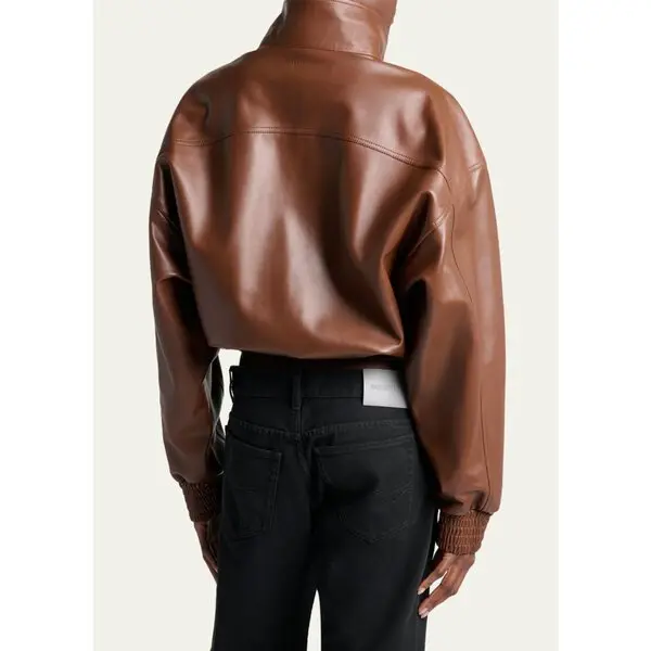 Balenciaga High-collar Leather Blouson Jacket