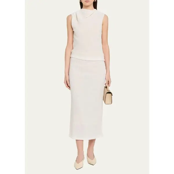Vince Shadow Grid Cowl-neck Top