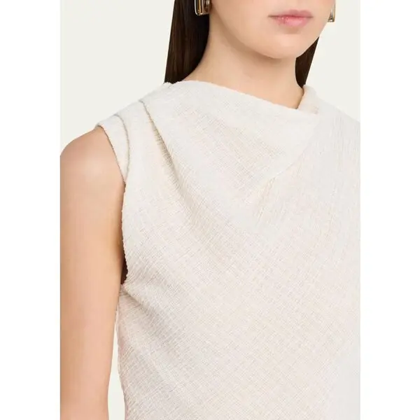 Vince Shadow Grid Cowl-neck Top