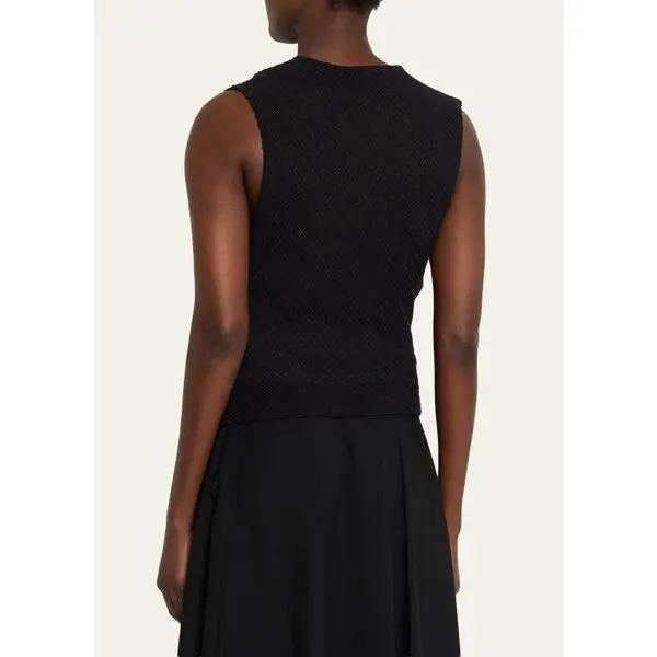 Vince Shadow Grid Cowl-neck Top