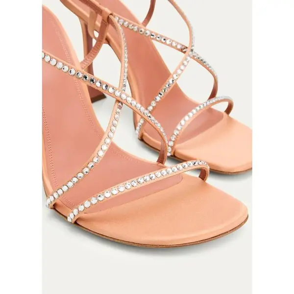 Amina Muaddi Sally 95mm Crystal-embellished Silk Sandals