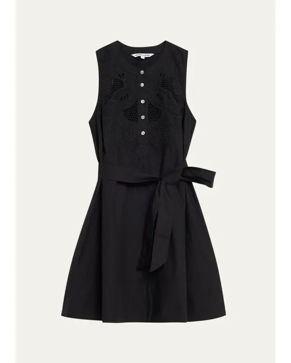 Veronica Beard Haleem Eyelet Poplin Mini Dress