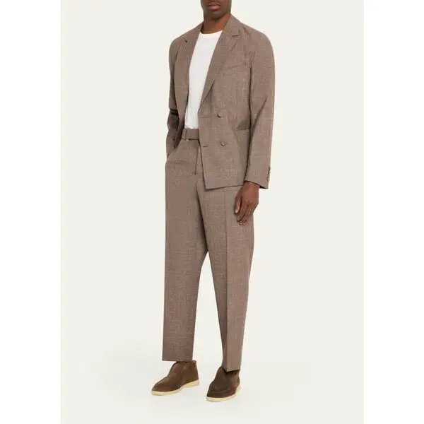 Officine Générale Light Brown Wool Leon Double-breasted Sport Coat