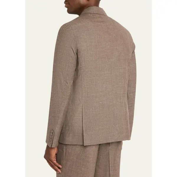 Officine Générale Light Brown Wool Leon Double-breasted Sport Coat