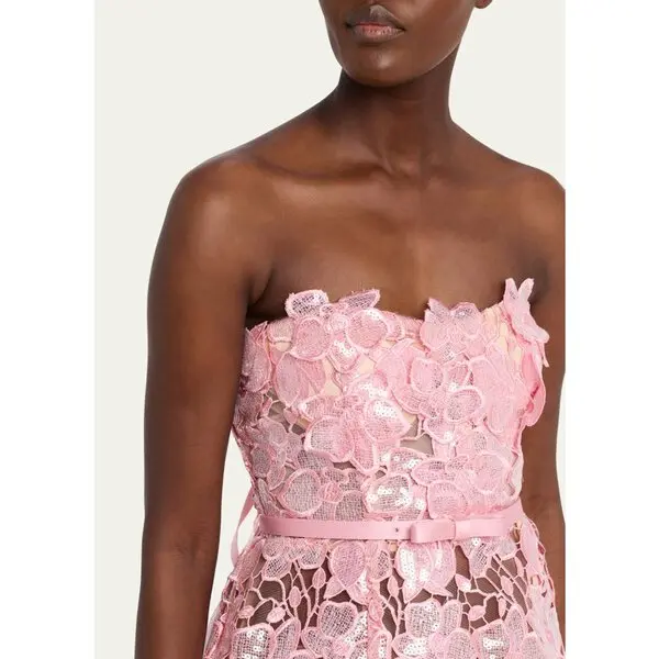 Retrofete Novalie Strapless Lace Dress