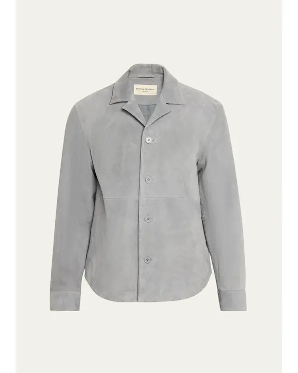 Officine Générale Grey Suede Julien Overshirt