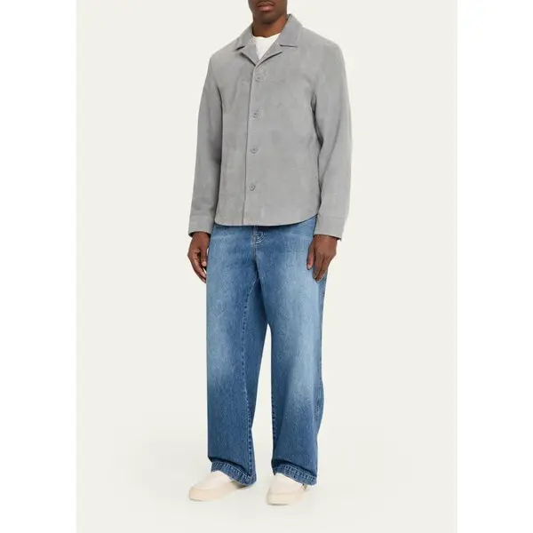 Officine Générale Grey Suede Julien Overshirt