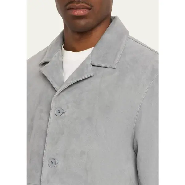 Officine Générale Grey Suede Julien Overshirt