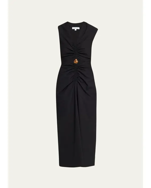 Veronica Beard Marisabel Cutout Crepe Midi Dress - Black