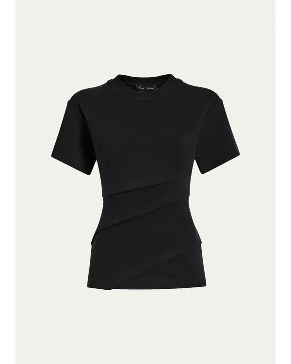 Proenza Schouler Hilma Pleated Cotton-blend Top - Black