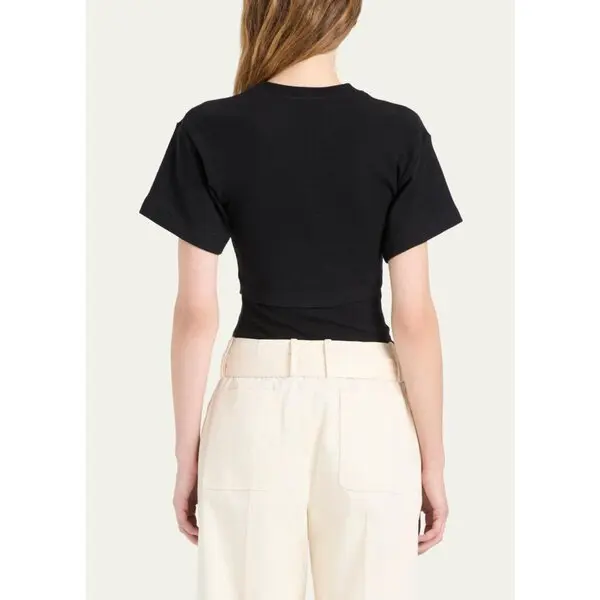 Proenza Schouler Hilma Pleated Cotton-blend Top - Black
