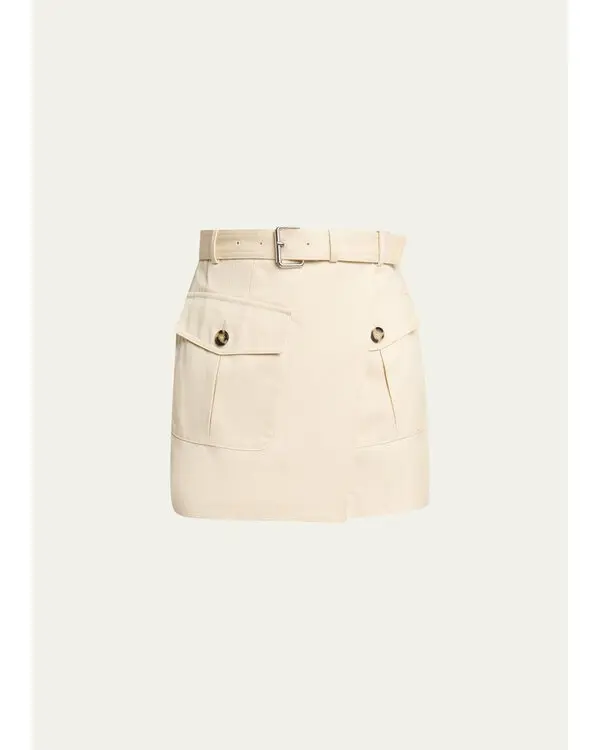 Proenza Schouler Bruni Belted Mini Utility Skirt - Marzipan
