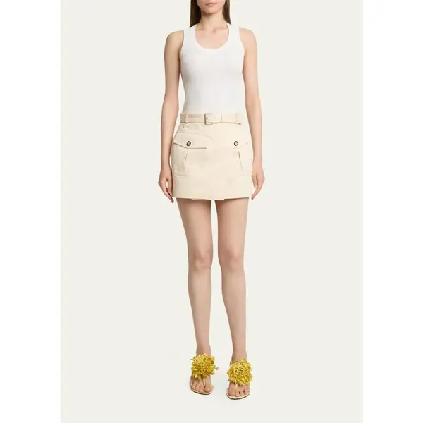Proenza Schouler Bruni Belted Mini Utility Skirt - Marzipan