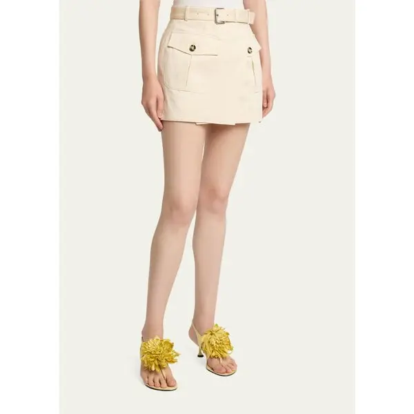 Proenza Schouler Bruni Belted Mini Utility Skirt - Marzipan