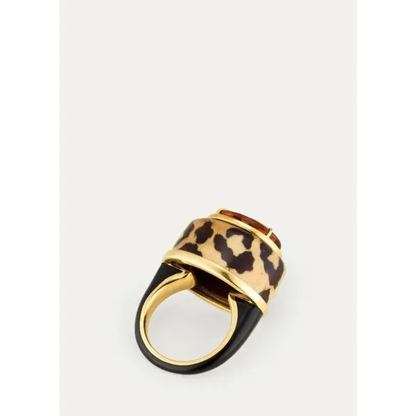 SILVIA FURMANOVICH 18k Cheetah Marquetry Ring With Citrine