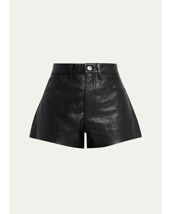 RE/DONE Leather A-line Shorts