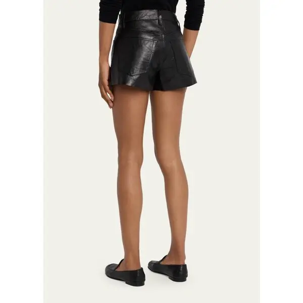 RE/DONE Leather A-line Shorts