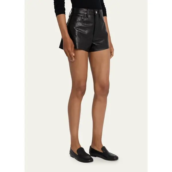RE/DONE Leather A-line Shorts