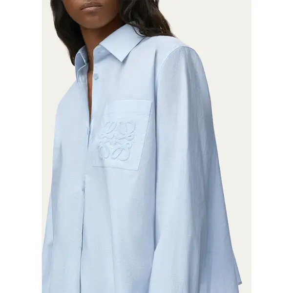 Loewe X Paula's Ibiza Ruffle-back Cotton-blend Button-down Shirt