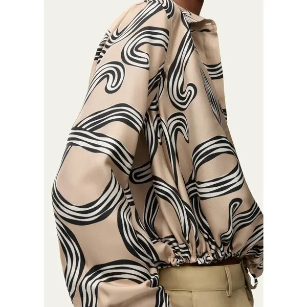 Loewe X Paula's Ibiza Abstract-print Silk Drawstring Balloon Shirt