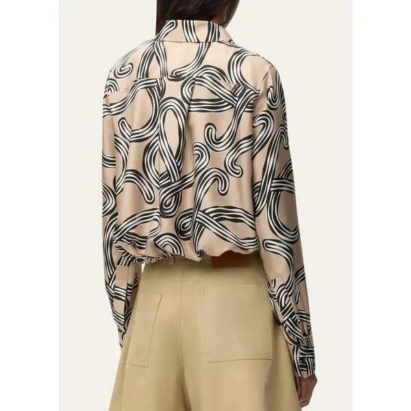 Loewe X Paula's Ibiza Abstract-print Silk Drawstring Balloon Shirt