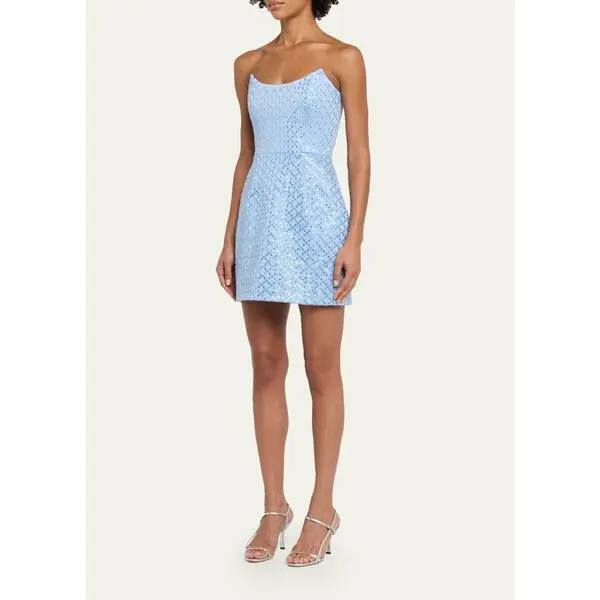Rebecca Vallance Alix Sequined Strapless Mini Dress