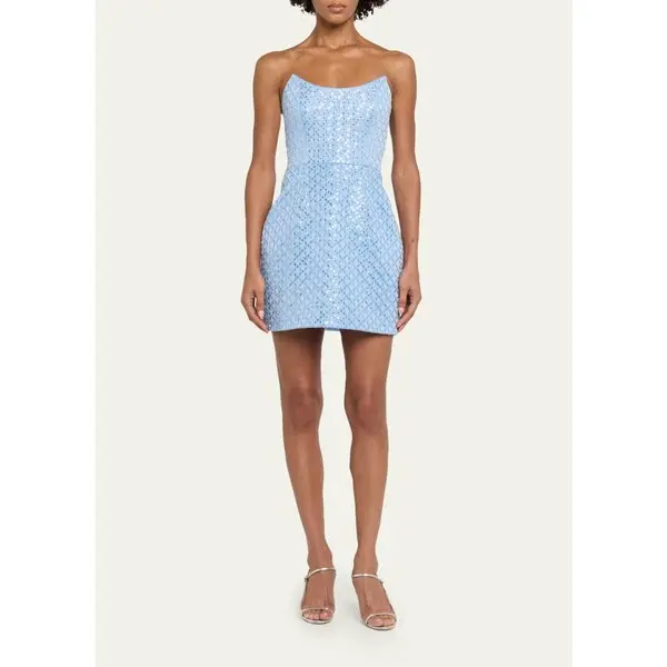 Rebecca Vallance Alix Sequined Strapless Mini Dress