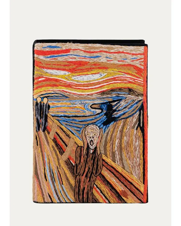 OLYMPIA LE-TAN Museum Edvard Munch Book Clutch Bag - Black
