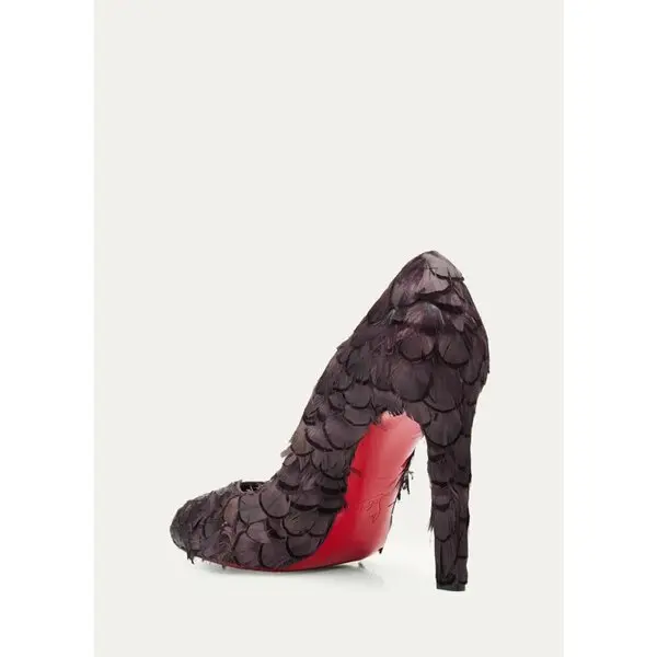 CHRISTIAN LOUBOUTIN 100mm Fanny Silk Feather Pumps