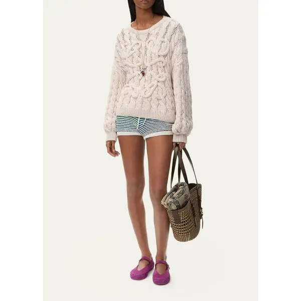 Loewe X Paula's Ibiza Anagram Cable-knit Sweater