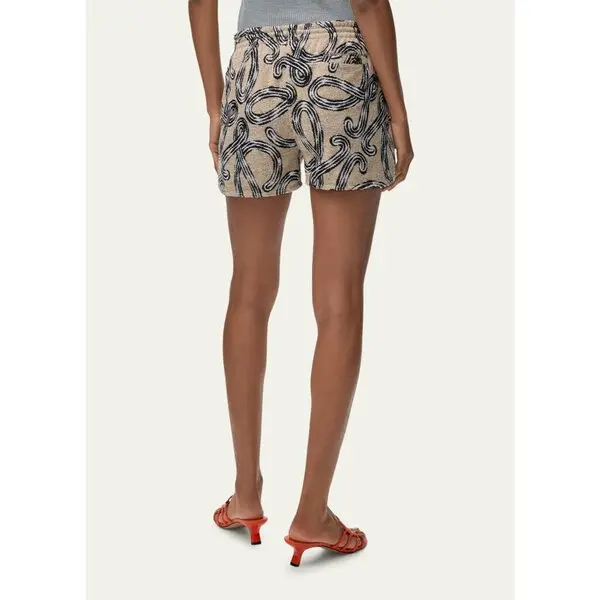 Loewe X Paula's Ibiza Anagram-print Towelling Pull-on Shorts