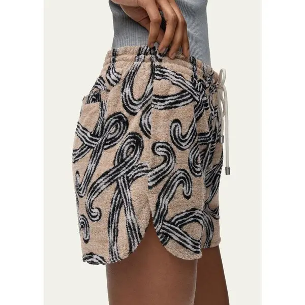 Loewe X Paula's Ibiza Anagram-print Towelling Pull-on Shorts
