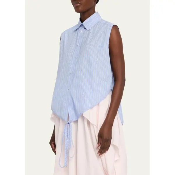 Loewe X Paula's Ibiza Striped Cotton-blend Sleeveless Top