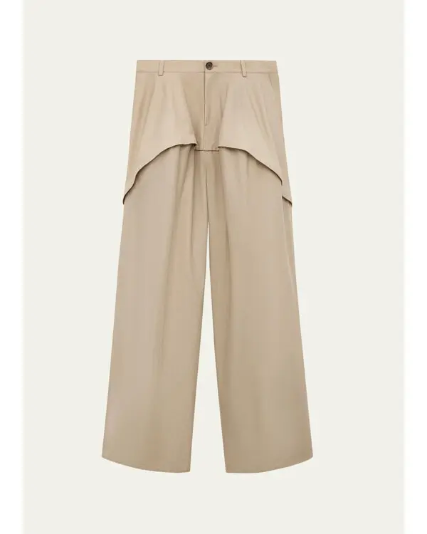 Loewe X Paula's Ibiza Layered Yoke Wide-leg Trousers - Beige