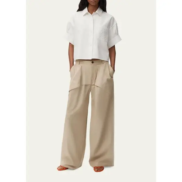 Loewe X Paula's Ibiza Layered Yoke Wide-leg Trousers