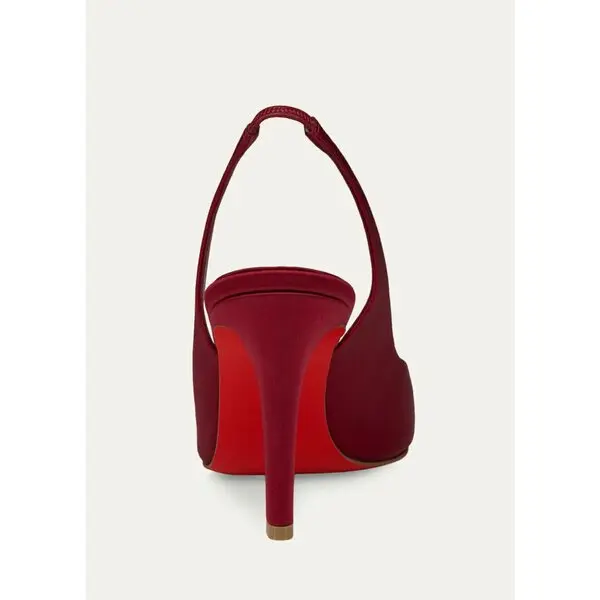 CHRISTIAN LOUBOUTIN 85mm Fanny Love Satin Slingback Pumps - Empire