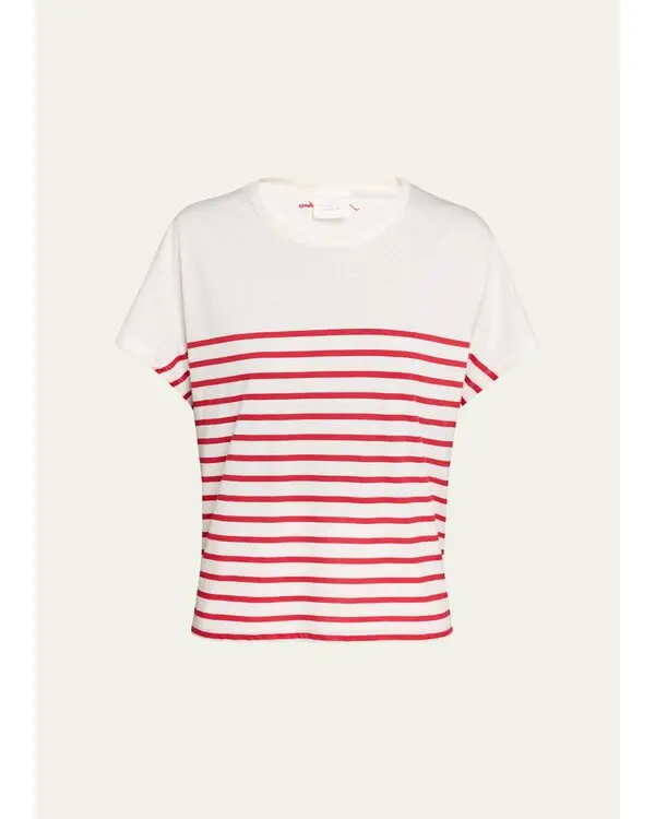 Majestic Filatures Striped Organic Cotton Crewneck Top