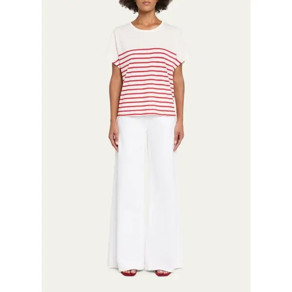 Majestic Filatures Striped Organic Cotton Crewneck Top