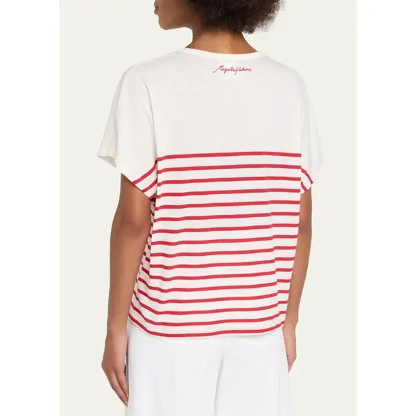 Majestic Filatures Striped Organic Cotton Crewneck Top