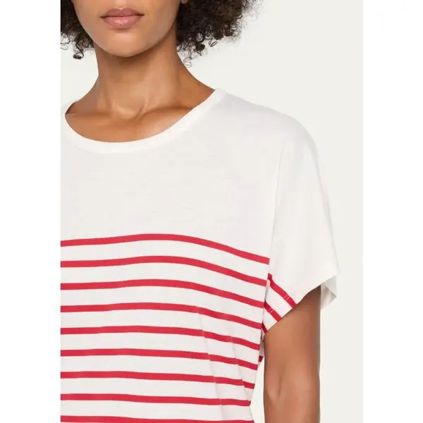 Majestic Filatures Striped Organic Cotton Crewneck Top