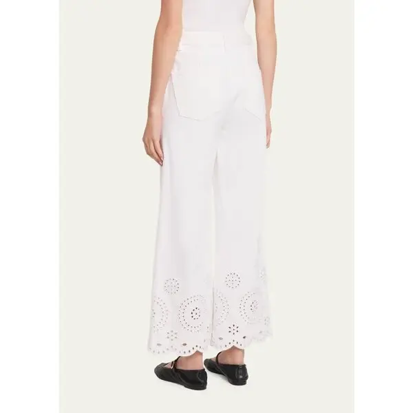 FRAME The Eyelet Wide-flare Jeans