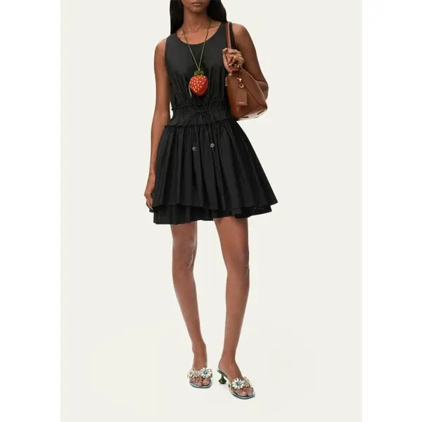 Loewe X Paula's Ibiza Ruffle Cotton-rib Mini Tank Dress